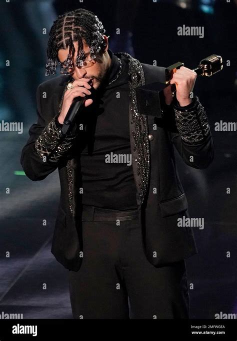 Bad Bunny Accepts The Award For Top Latin Artist At The Billboard Music