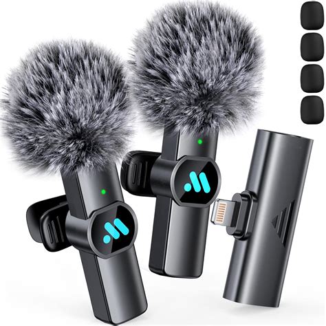 Leettus 2pcs Micrófono Inalámbrico Con Clip Para Iphone Ipad Micrófono