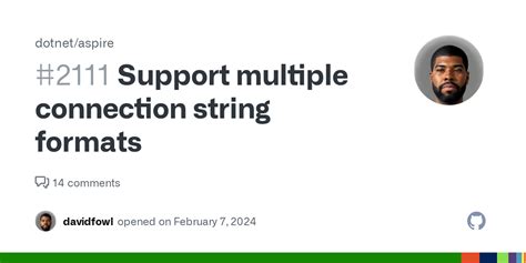 Support Multiple Connection String Formats · Issue 2111 · Dotnet