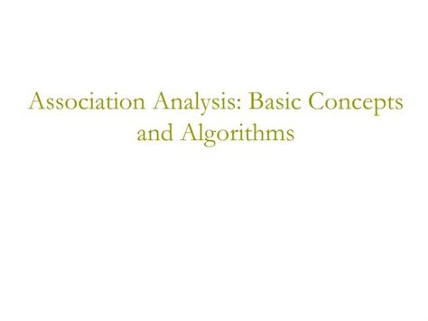 Ppt Association Analysis Basic Concepts And Algorithms Powerpoint