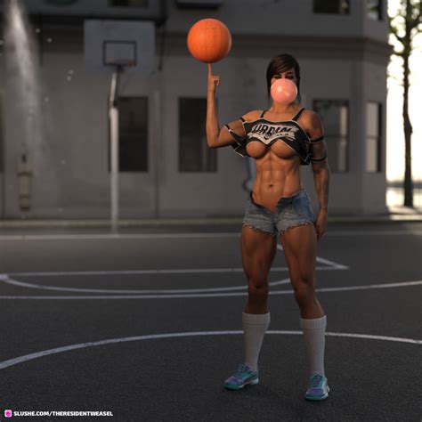 Rule 34 3d Abs Athletic Athletic Female Bare Midriff Basket