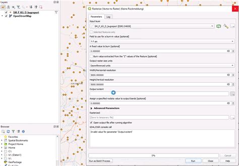 Rasterize Vector To Raster Selecting The Output File And Selecting