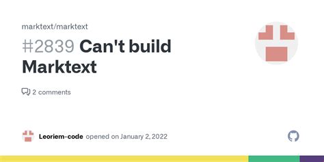 Cant Build Marktext · Issue 2839 · Marktextmarktext · Github