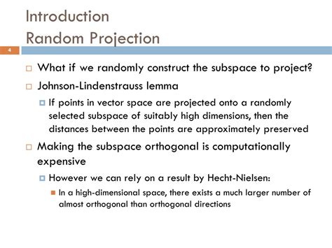 Ppt Dimensionality Reduction By Random Projection And Latent Semantic