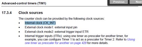 Stm32 Tim1 Internal Clock Ckint
