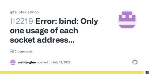 Error Bind Only One Usage Of Each Socket Address Protocolnetwork