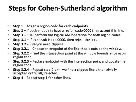 Cohen Sutherland Line Clipping Ppt