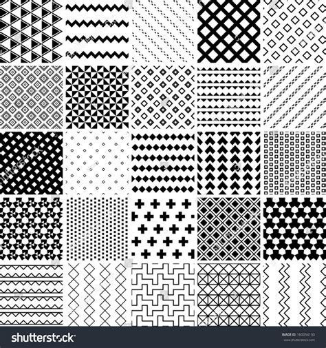 Monochrome Seamless Patterns Set Abstract Vector Stock Vector 160054130 Shutterstock