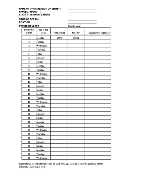 40 Free Attendance Tracker Templates Employee Babe Meeting Artofit