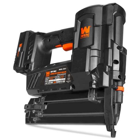 Wen 2 In 18 Gauge Cordless Pneumatic Brad Nailer Battery And Charger Included 20512 At