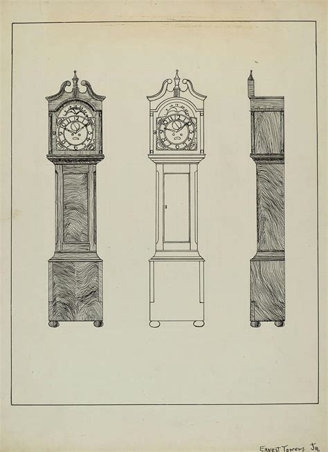 Drawing Of Grandfather Clock At Eve Hoad Blog