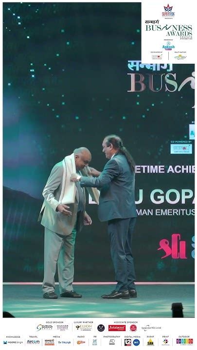 Congratulations Benu Gopal Bangur Emeritus Shree Cement Ltd Lifetime Achievement Award Youtube