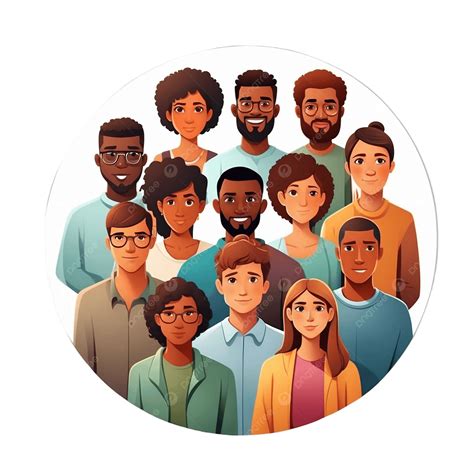 Group Of Diverse People Avatars Vector Illustration In Cartoon Style