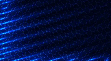 네온 점과 선이있는 파란색 배경에 육각형의 추상적 인 이미지 물결 모양의 구조 3d 디자인 벡터 그래픽 육각형에 대한 스톡 사진
