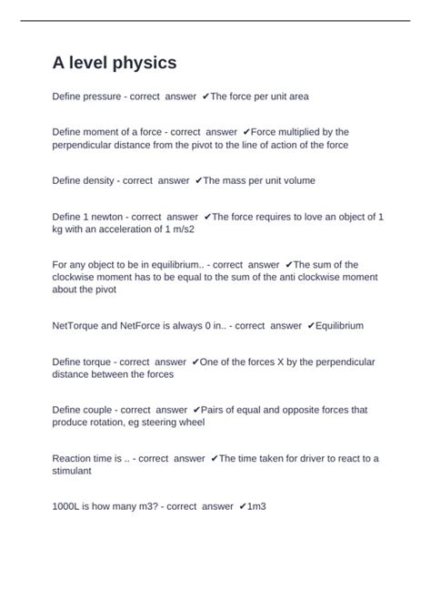 A Level Physics Question And Answers Rated A PHYSICS Stuvia US