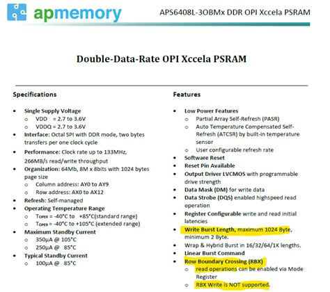 Memory Mapped Mode Write Sizes For Psram Aps6408l Page 2 Stmicroelectronics Community