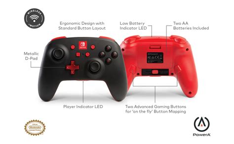 Powera Bordative Control Inalámbrico Powera Para Nintendo Switch Negro Standard Edition