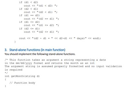 Solved Your Program Should Implement The Following 1 Date