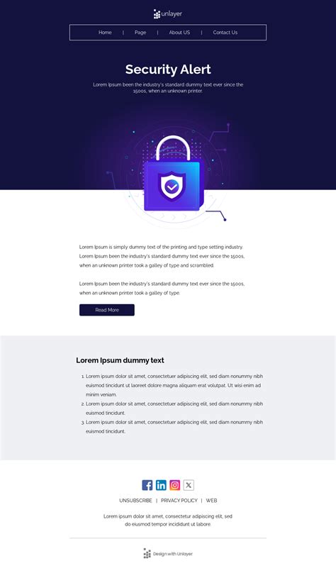 Security Alert Email Template Unlayer