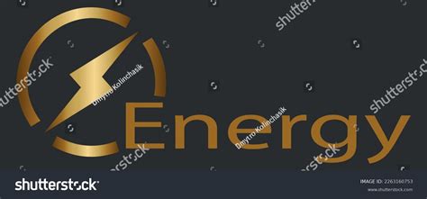 Golden Energy Logo Lightning Circle Designer Stock Vector Royalty Free