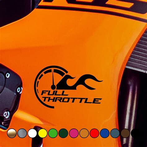 Motorcycle Full Throttle Funny Moto Biker Sticker Vinyl Decal Sticker