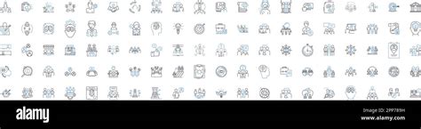 Trade Alliance Line Icons Collection Cooperation Partnership