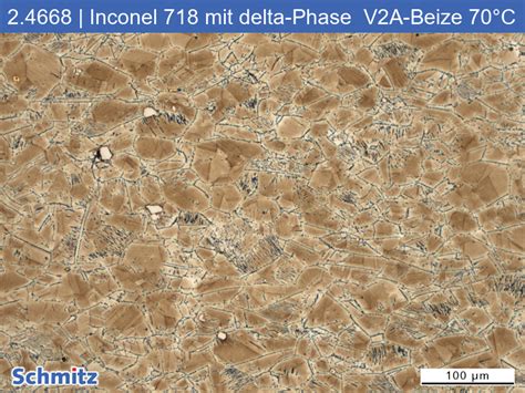 2 4668 Inconel 718 With Delta Phase Schmitz Metallographie Gmbh