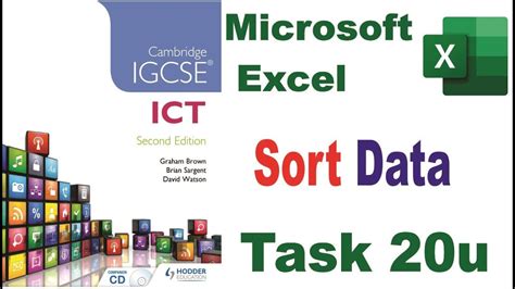 Task 20u Igcse Ict Hodder Education Microsoft Excel Sort Data Youtube
