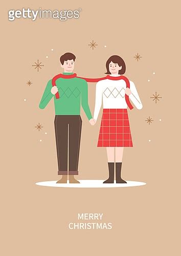 상업이벤트 사건 연례행사 사건 크리스마스 겨울 커플 목도리 Jv11193216 일러스트 무료 일러스트 게티이미지뱅크