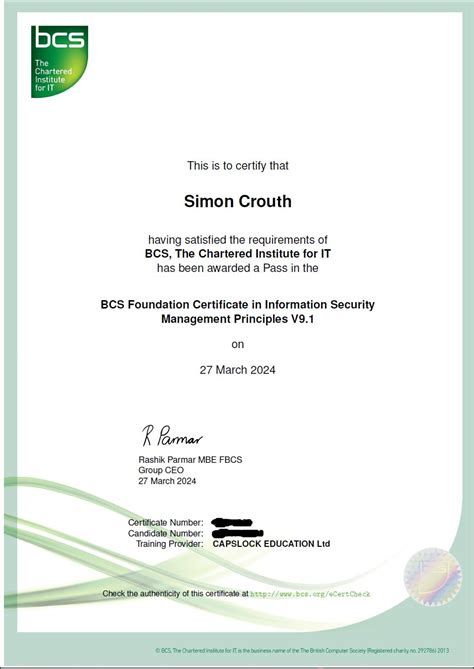 Si Crouth Mbcs On Linkedin Im Happy To Share That Ive Obtained A New Certification