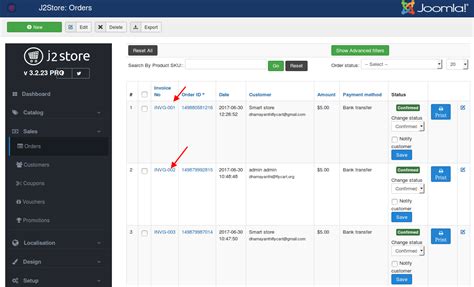 invoice prefix generator j2store documentation