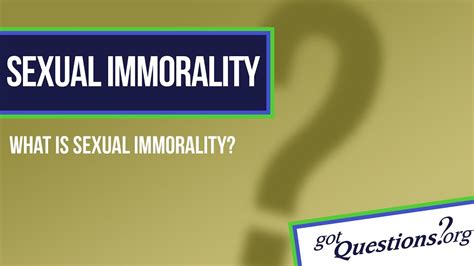 What Is Sexual Immorality Youtube