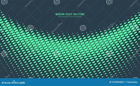 Modern Scaly Halftone Pattern Semicircle Border Turquoise Abstract Background Cartoon Vector