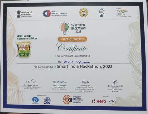 S Abdul Rahman On Linkedin 🏅reflecting On My Smart India Hackthon