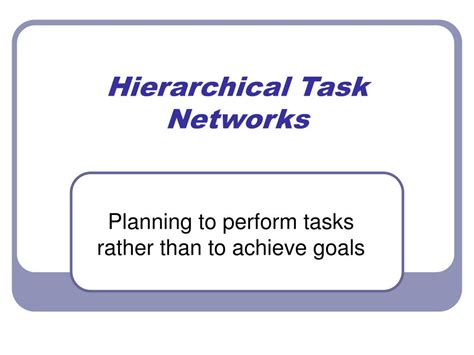 ppt hierarchical task networks powerpoint presentation free download