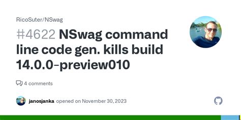Nswag Command Line Code Gen Kills Build 1400 Preview010 · Issue 4622 · Ricosuternswag · Github