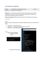 CIS U LabReport Docx Unit Lab Report Windows CIS VMWare Lab Introduction To