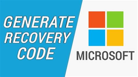 how to get a recovery code for microsoft account generate microsoft recovery code youtube