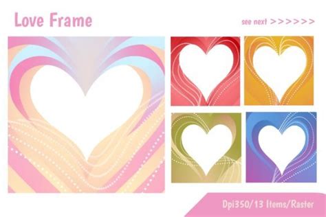 Colorful Love Border Frame Graphic By Tsurayya Desain Creative Fabrica