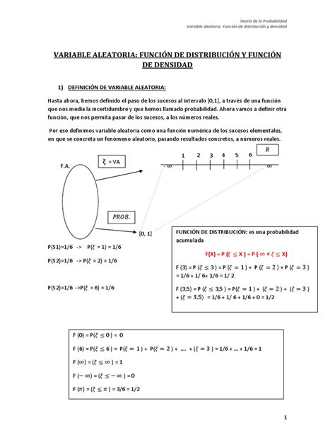 Tema 8 Variable Aleatoria Funcion De Distribucion Y Densidad Pdf Distribución De