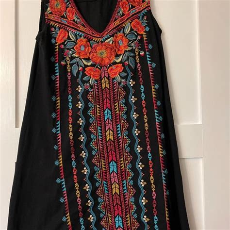 Johnny Was Dresses Johnny Was Size Small Black Embroidered Cotton