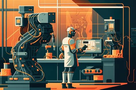 premium ai image robotics lab with engineers testing and