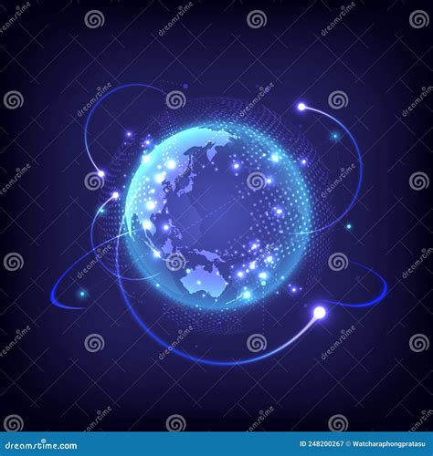 Global Network Connection World Map Abstract Technology Background