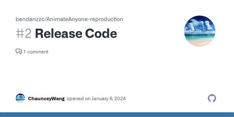 Release Code · Issue 2 · Bendanzzcanimateanyone Reproduction · Github