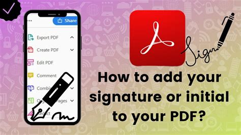 How To Add Your Signature Or Initial To Your Pdf On Adobe Acrobat Reader Youtube