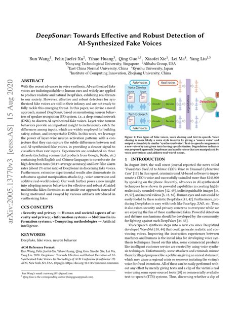 Pdf Deepsonar Towards Effective And Robust Detection Of Ai