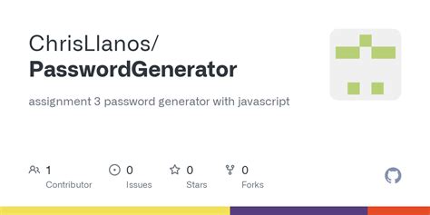 Github Chrisllanospasswordgenerator Assignment 3 Password Generator With Javascript