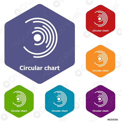 Circular Chart Icons Vector Hexahedron Stock Vector 6264286 Crushpixel