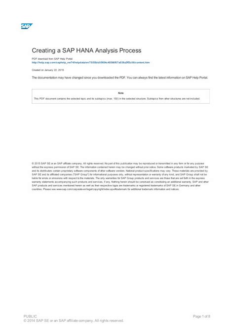 PDF Creating A SAP HANA Analysis Process DOKUMEN TIPS