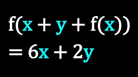 Lets Solve A Functional Equation Youtube